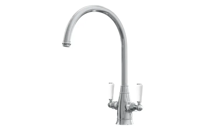 Twin Lever Classic Chrome Kitchen Tap - Sheffield Kitchen Supplies